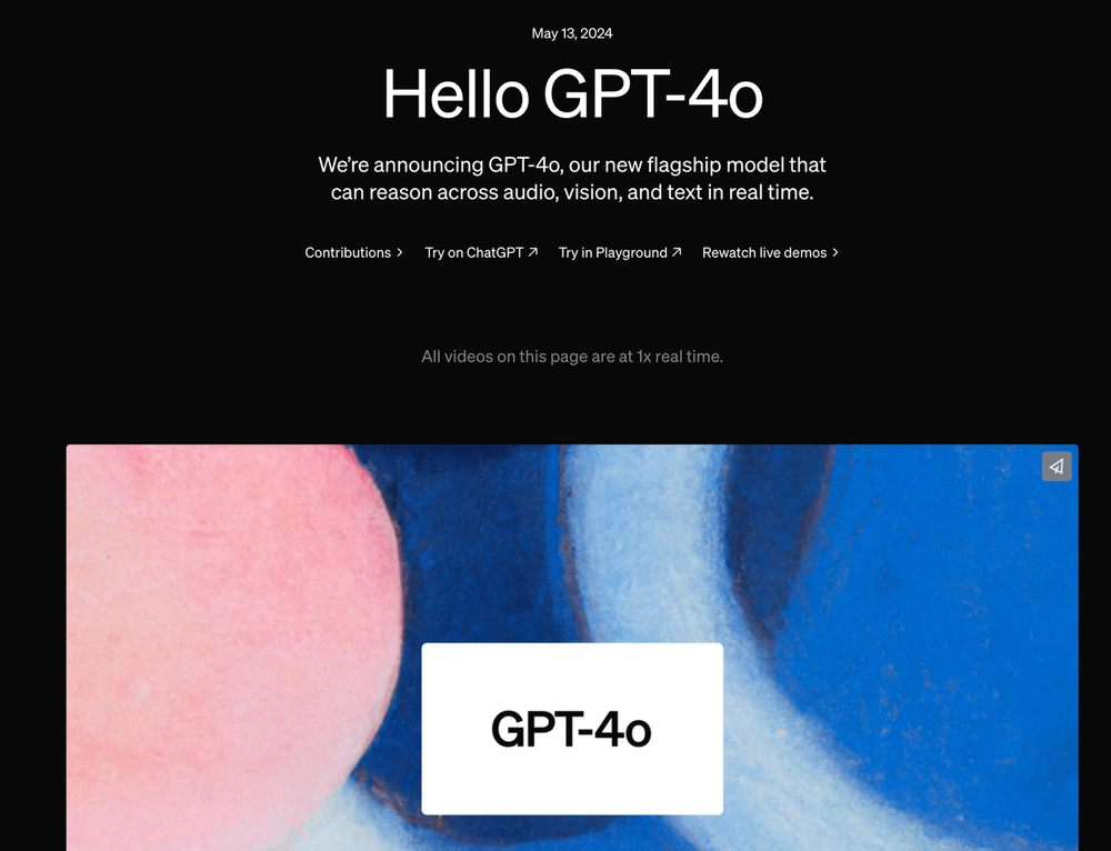 OpenAI 的新模型：GPT-4o 是什么？实际体验如何？