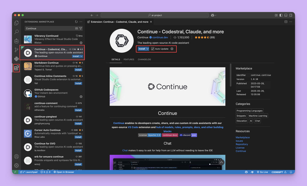 VSCode Continue 使用教程：让 AI 编程更高效
