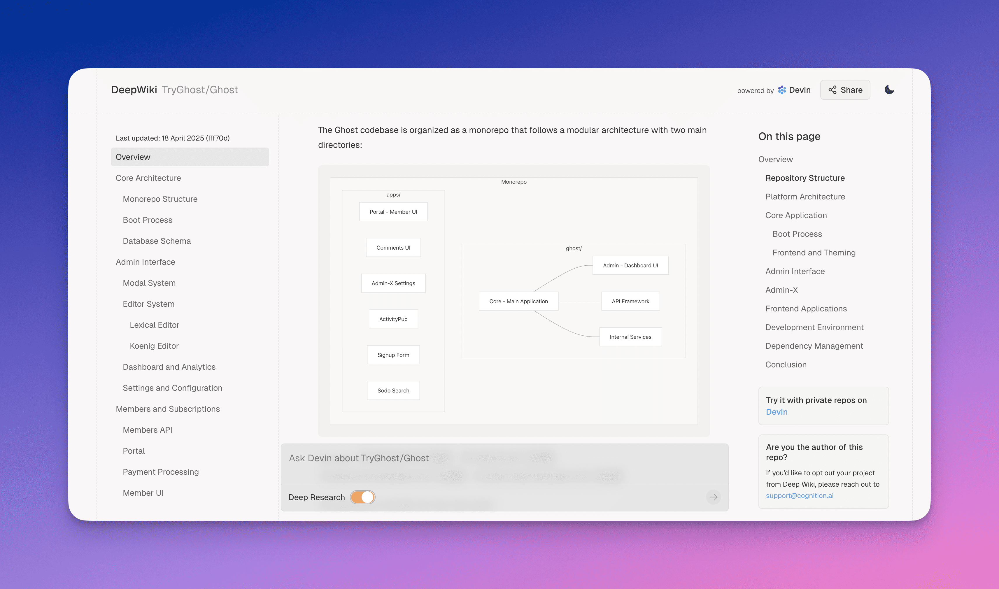 DeepWiki：AI 驱动的 Github 代码库理解工具