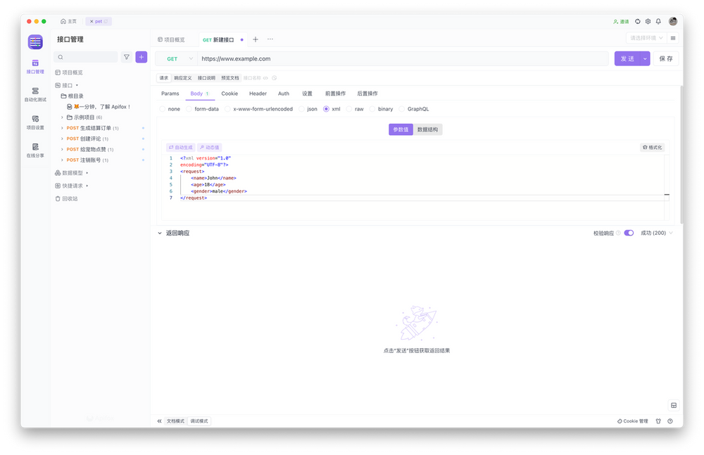 Postman 如何发送 xml 请求