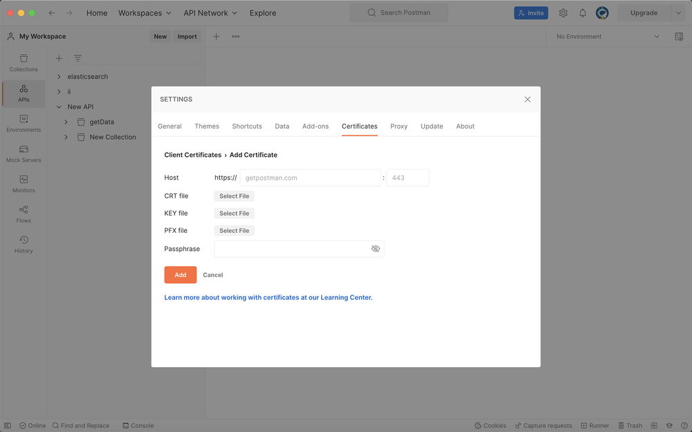 如何在 Postman 中配置和使用证书