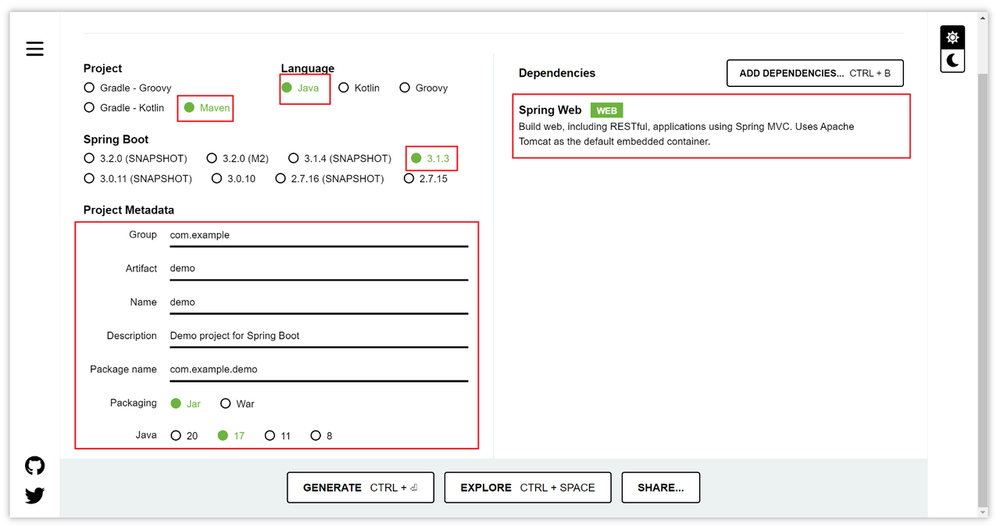如何在线建一个 Java 的 Spring Boot 项目?spring Boot 快速入门 Helloworld 示例