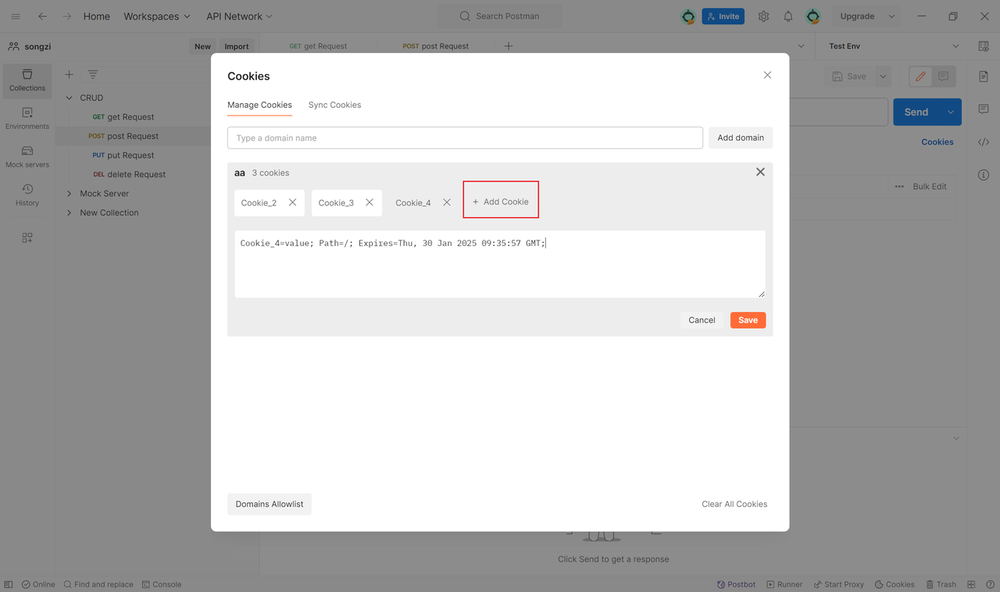 Postman 中如何添加 Cookie？图文教程
