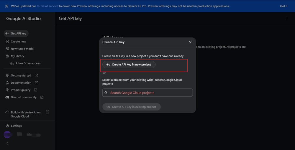 Google Gemini API 接口调用教程，图文讲解