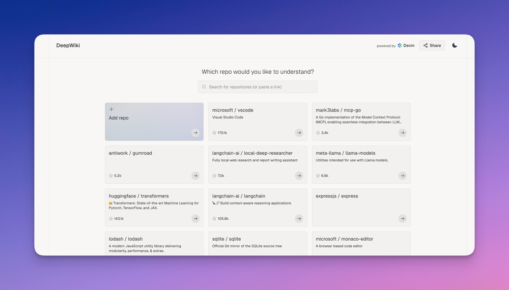 DeepWiki：AI 驱动的 Github 代码库理解工具