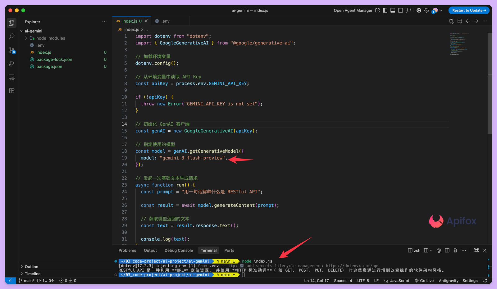 Gemini 3 Flash API 接口调用示例教程，图文指南