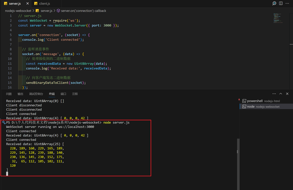 如何使用 WebSocket 发送二进制(arraybuffer)数据