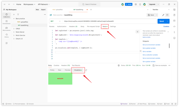 Postman 中如何将 Base64 编码的图片进行解码（可视化渲染）？